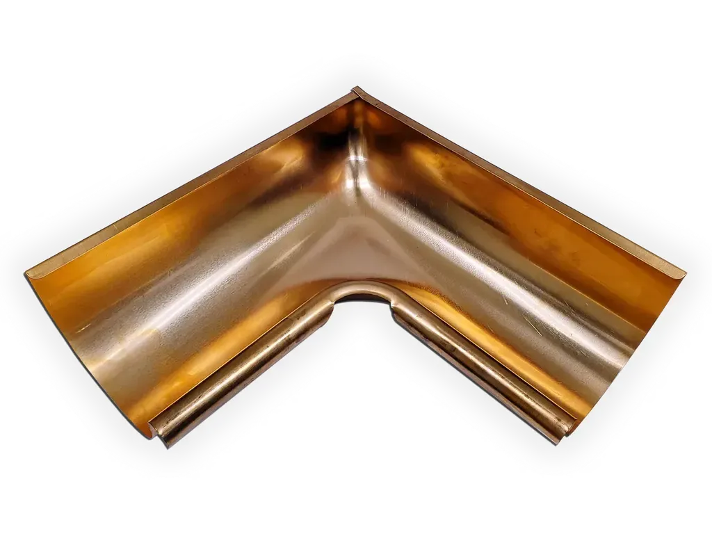 Seamless Euro Bead Half Round Copper Gutter Inside Miter | KM Sheet Metal