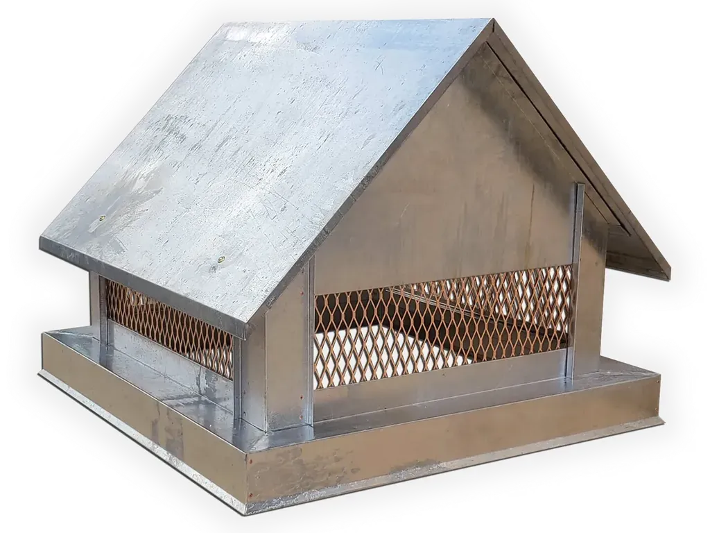 Basic Gable Roof Chimney Cap - Copper, Aluminum, Steel