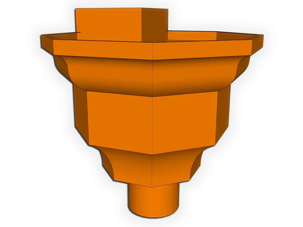 The Excalibur Outside Corner Conductor Head / Leader Head | KM Sheet Metal